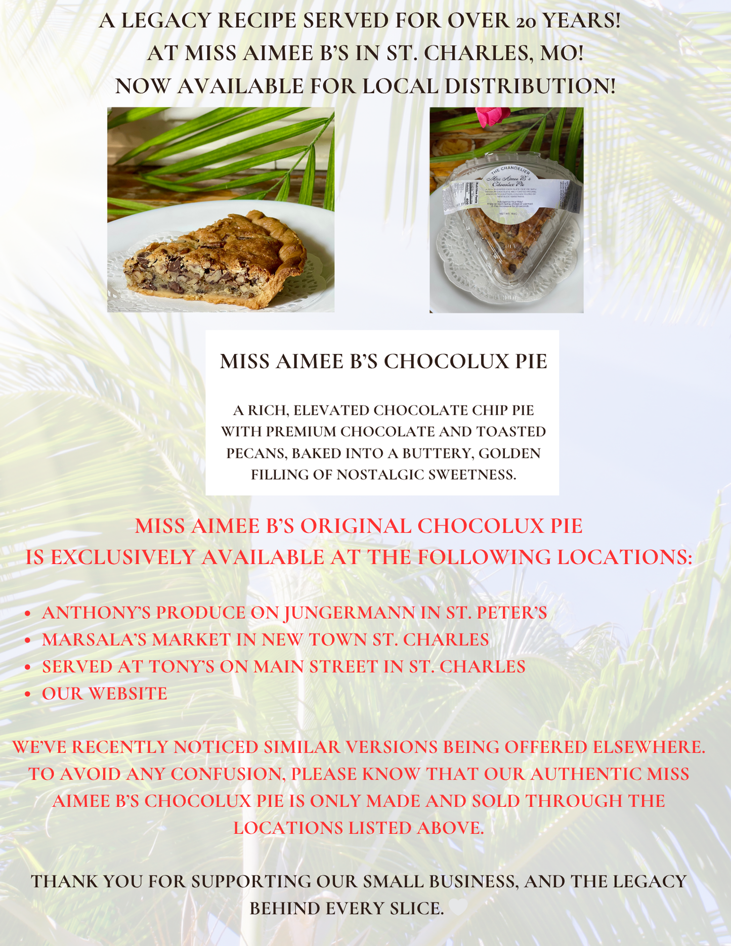 WHOLESALE SINGLE SLICE Chocolux Pie – The Chandelier
